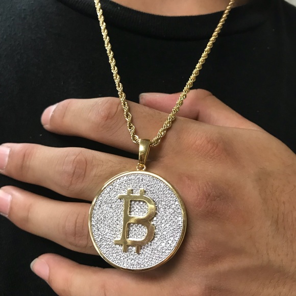 Accessories | Iced Out Bitcoin Pendant Necklace | Poshmark